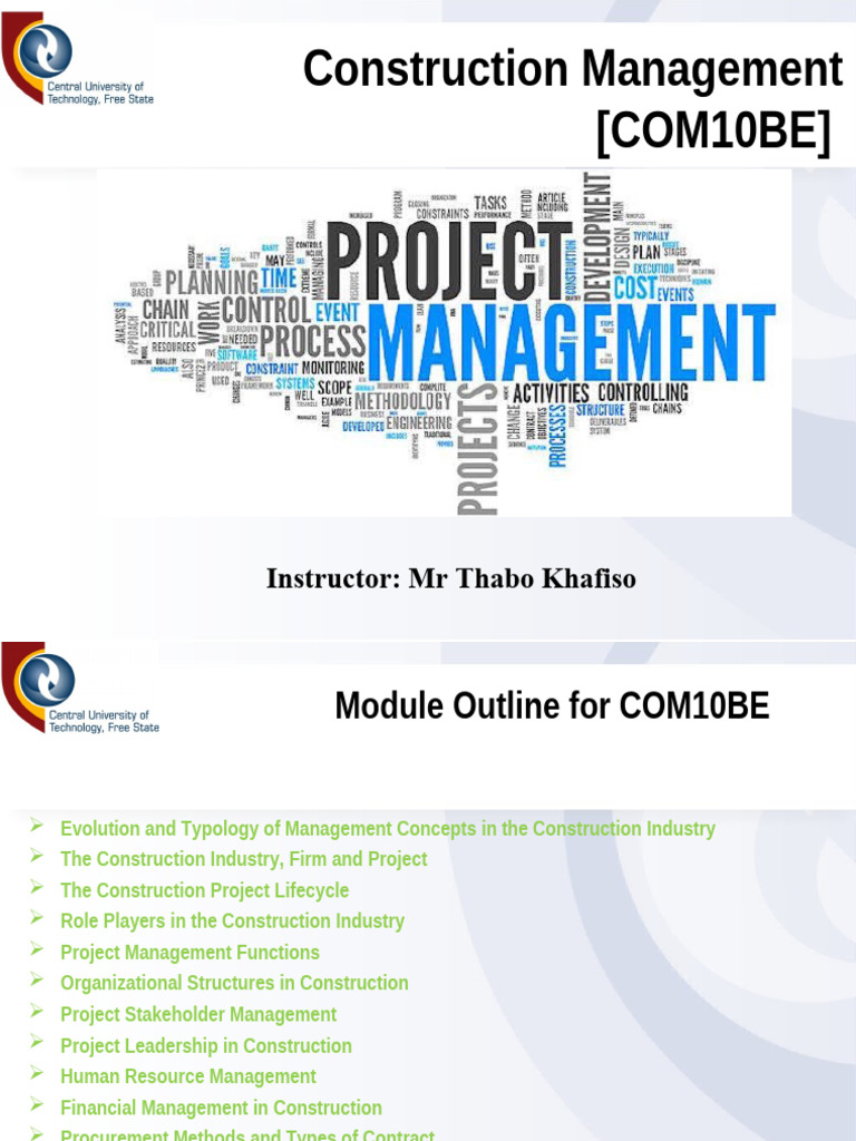 BCON Construction Management 1 Module 11 Procurement Methods and ...