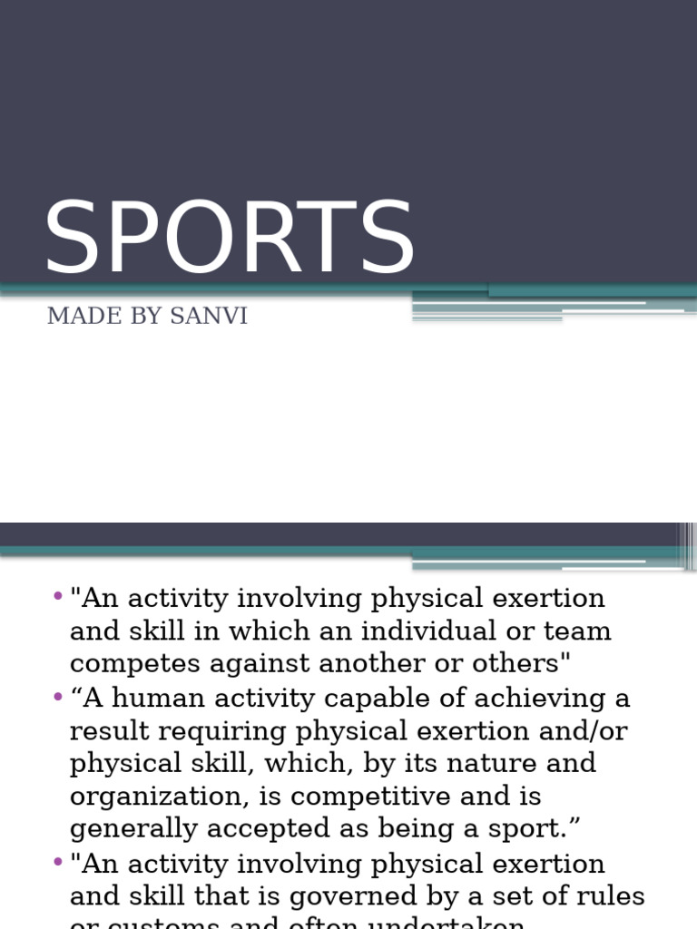 Benefits of Sports and Physical Activity | PDF