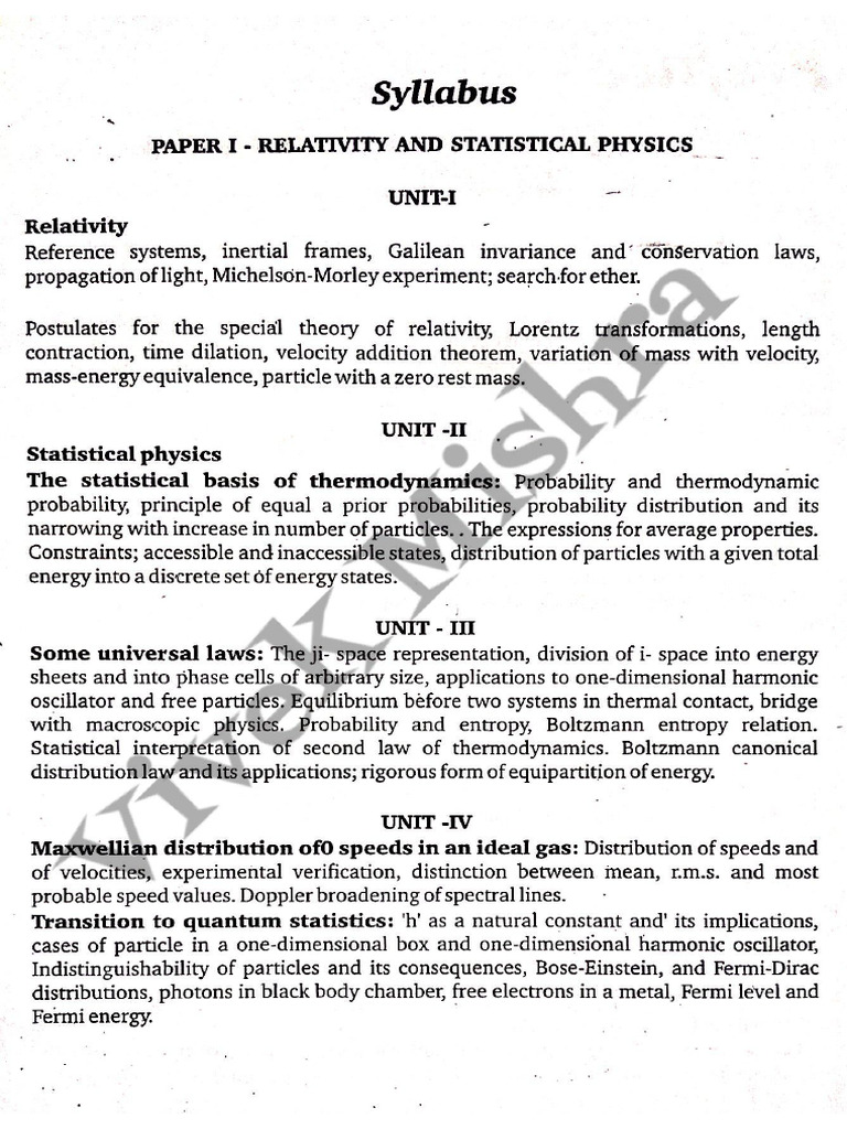 Relativity and Statistical Physics | PDF