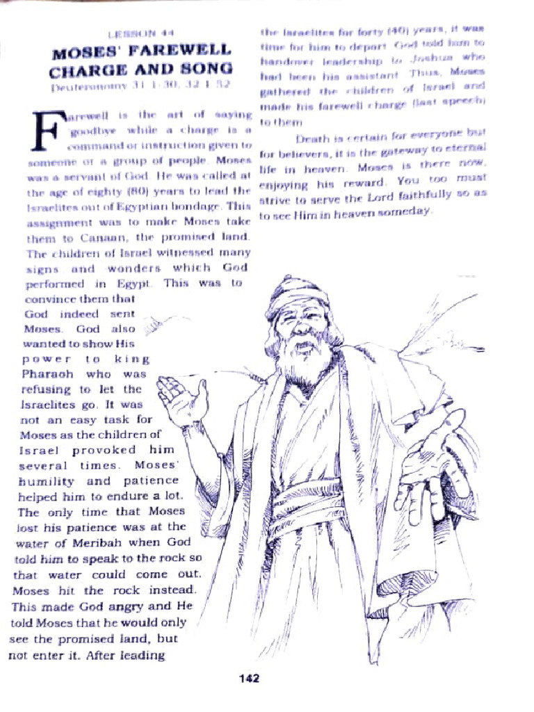 CHILDREN STS _ MOSES FAREWELL CHARGE AND SONG | PDF | Moses | Book Of Deuteronomy