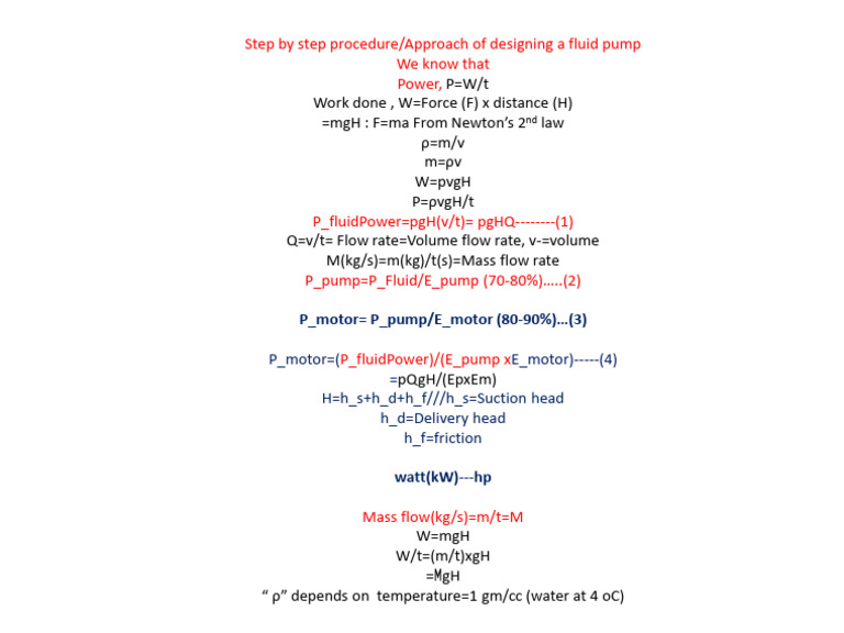 Fluid Power Calculation | PDF