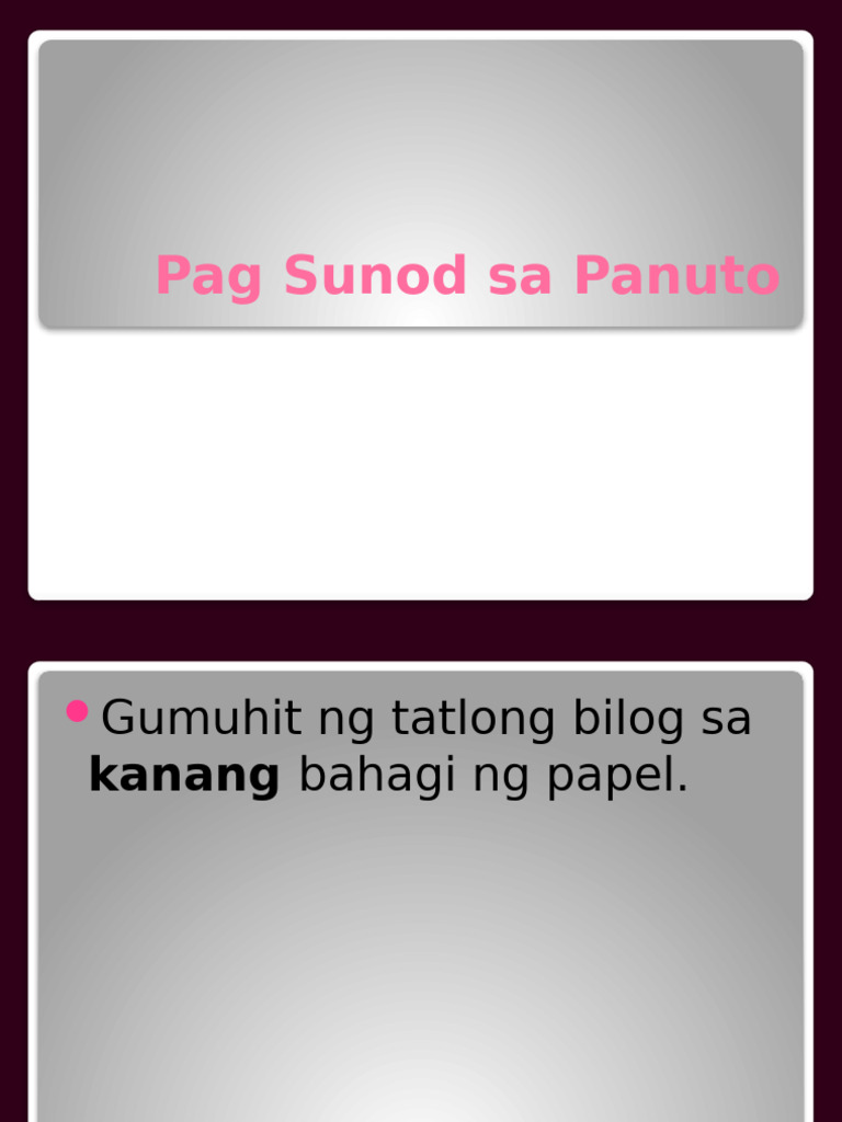 A15 - Pag Sunod Sa Panuto | PDF