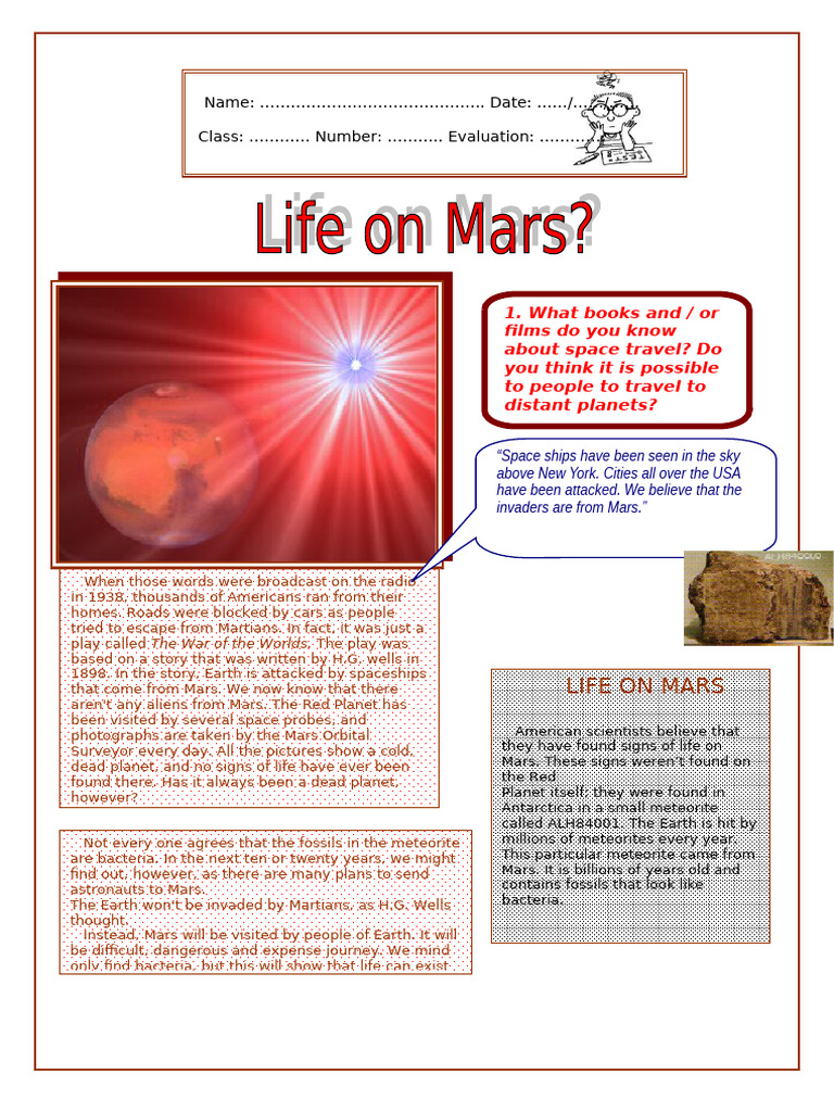 Life-on-Mars | PDF | Mars | Planets Of The Solar System