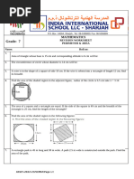 Class-7 Worksheet Perimeter and Area | PDF | Teaching Methods & Materials