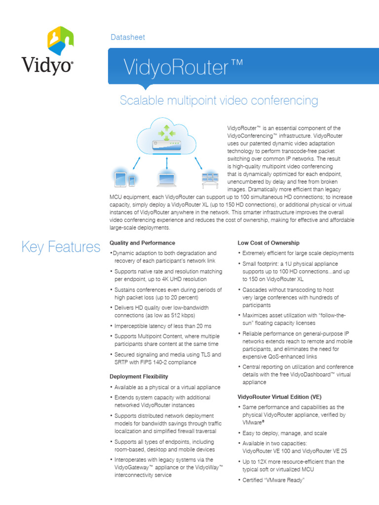 DS VidyoRouter | PDF | Videotelephony | Computer Network