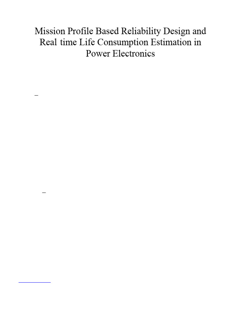 Real-Time Life Estimation in Power Electronics | PDF | Reliability ...
