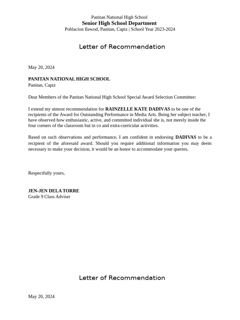 reco letter | PDF