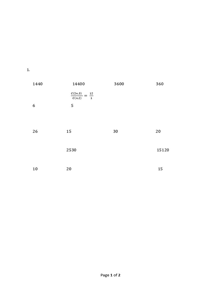 24-25.CH 6 - Permutations & Combinations CLASS XI Mathematics (041) Revision Assignment | PDF ...