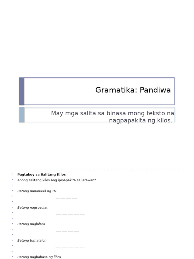 A13 Pandiwa | PDF