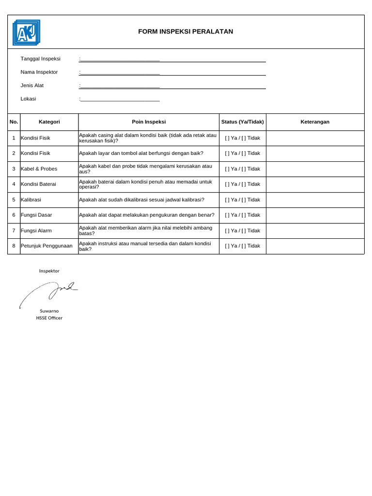 Form Checklist Inspeksi Theodolite | PDF