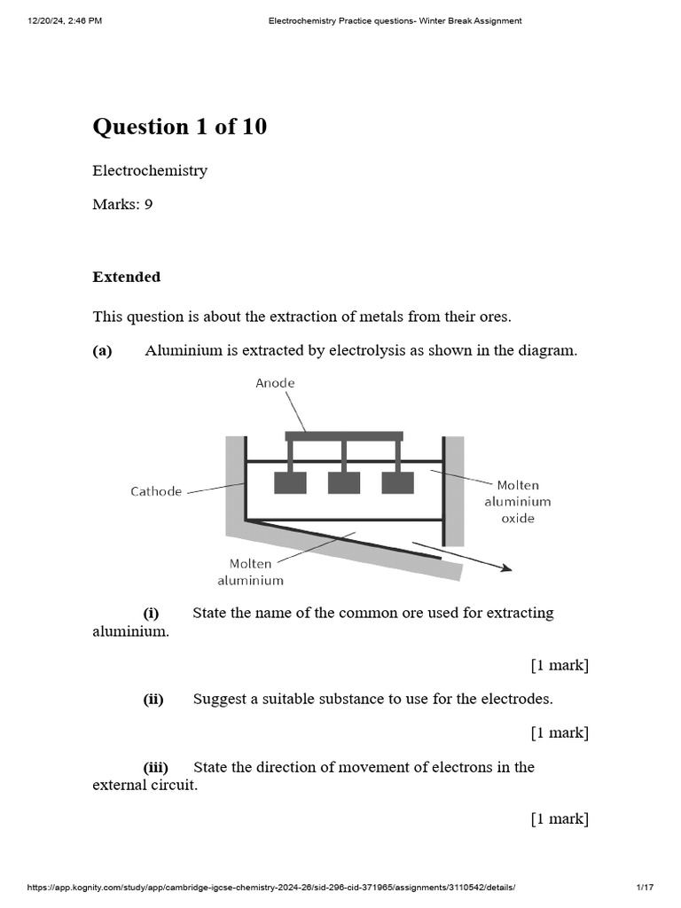 Electrochemistry Practice Questions | PDF | Electrochemistry | Zinc