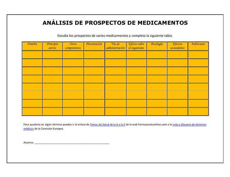 Análisis de Prospectos de Medicamentos | PDF