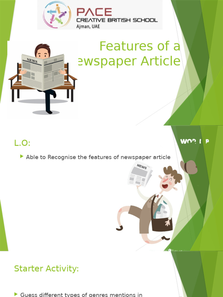 Key Features of Newspaper Articles | PDF