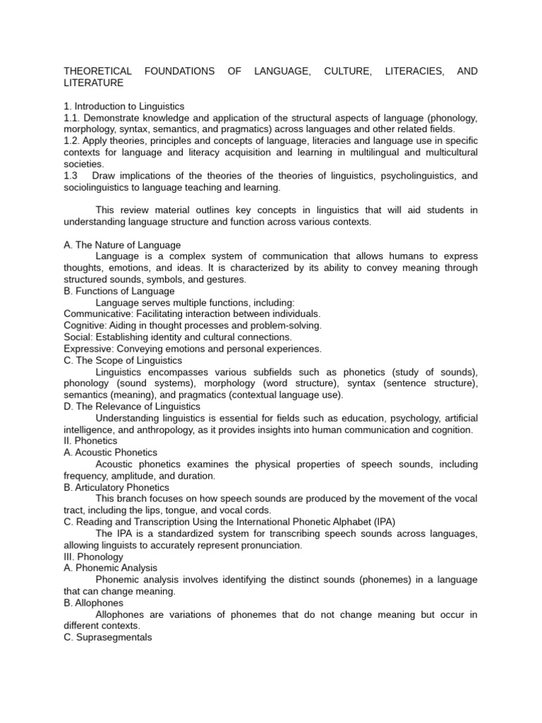 Foundations of Language and Culture | PDF | Adverb | Phrase