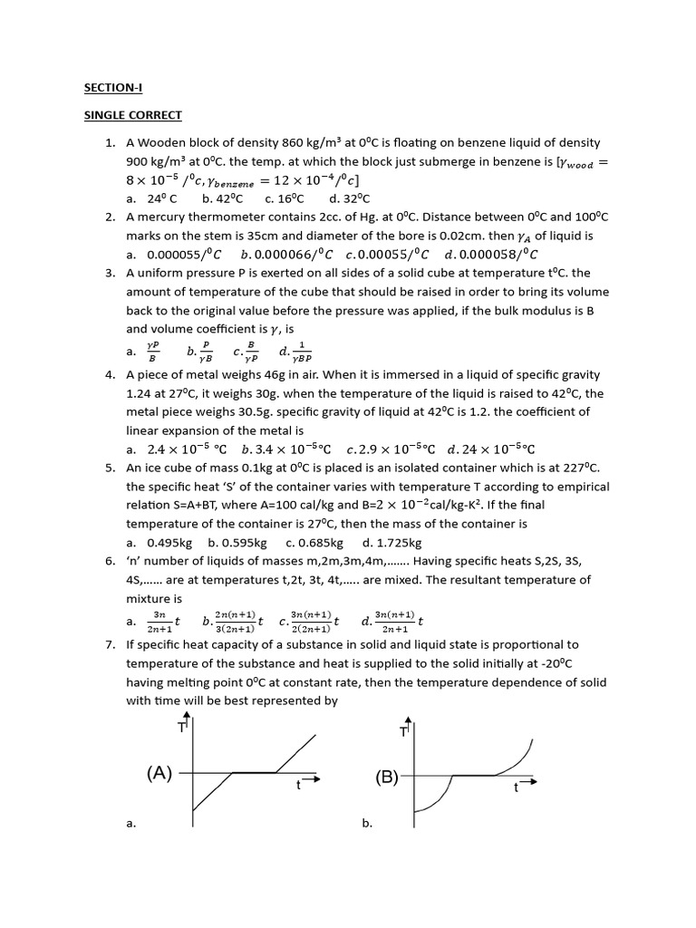 Liquid Expa & Calorimetry ADV | PDF | Thermal Expansion | Temperature