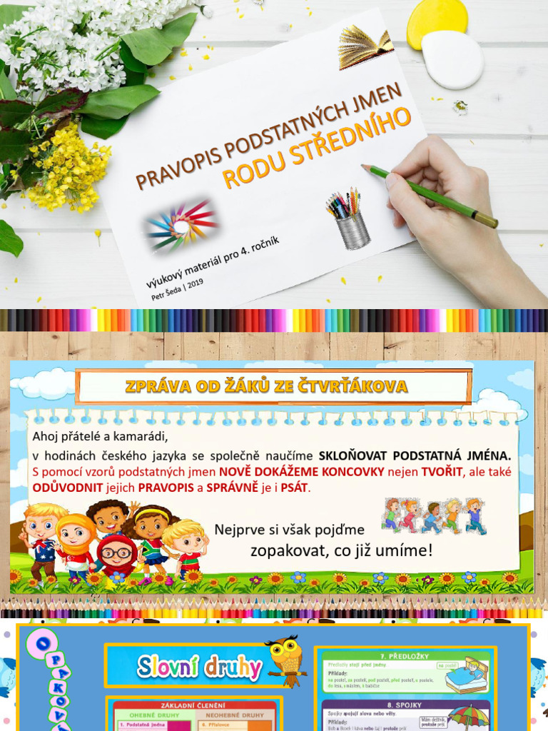 Cesky Jazyk - Sklonovani Podstatnych Jmen Rodu Stredniho | PDF