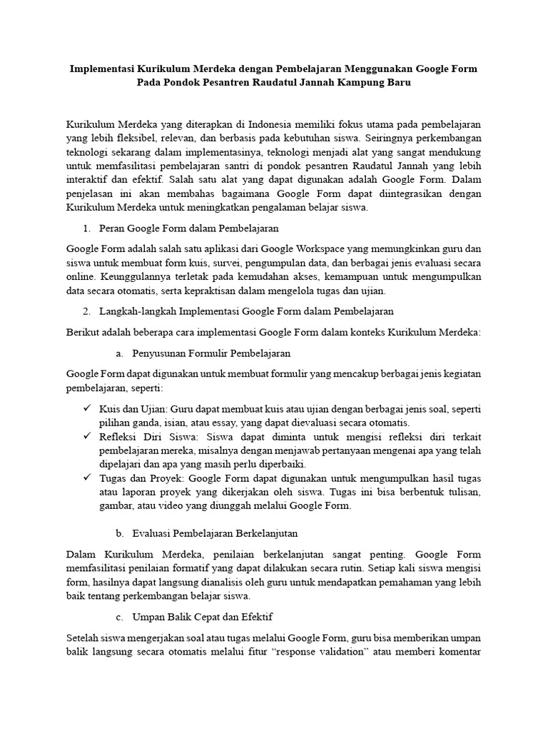 PPS Raudatul Jannah PLTS | PDF