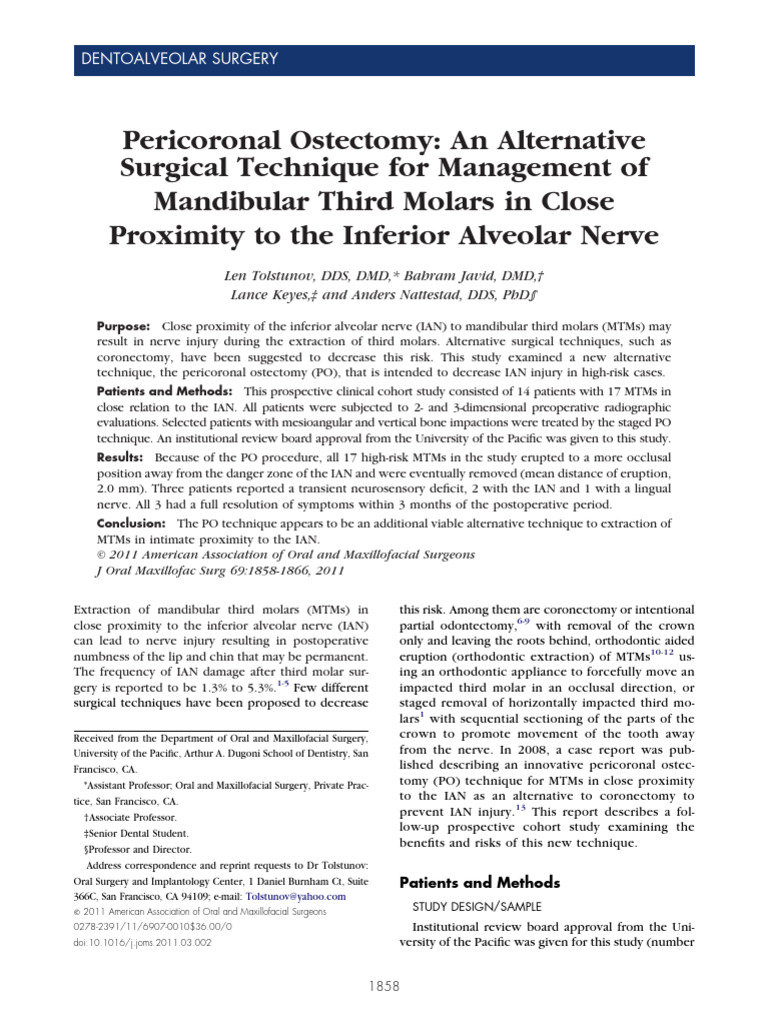 Pericoronal Ostectomy Толстунов | PDF | Dentistry Branches | Medical ...