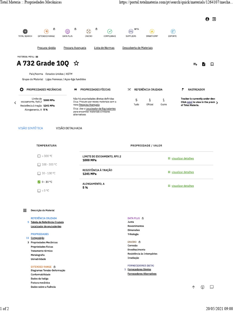ASTM A 732 10Q - Propriedades Mecânicas | PDF