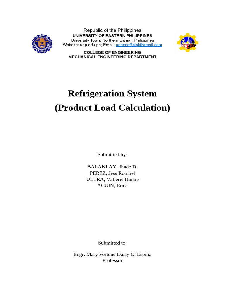 Refrigeration Load Calculation Guide | PDF | Volume | Refrigeration