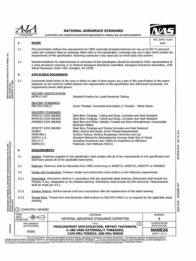 Nas Na0026 Rev 3 (Aia) | PDF