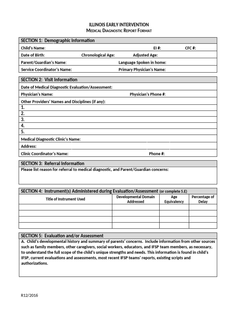 Medical Diagnostic Report Format N12 2016 | PDF | Childhood | Human ...