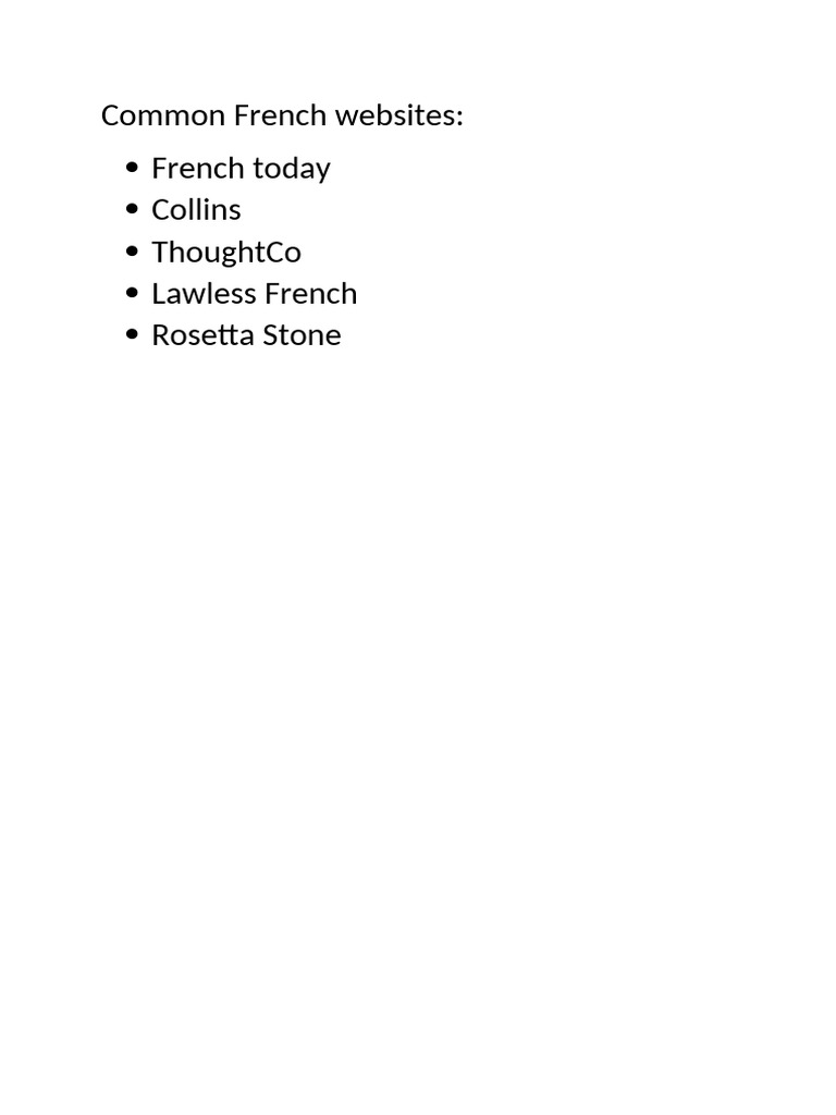Common French Websites | PDF