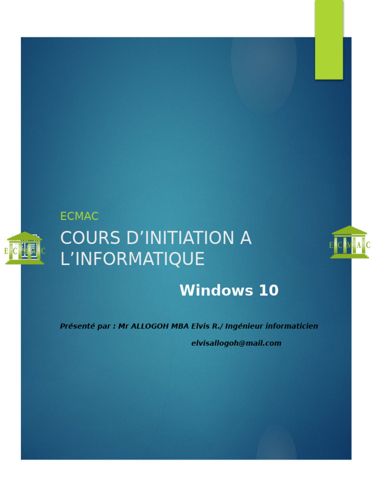 Initiation à Windows 10 | PDF | Microsoft Windows | Application