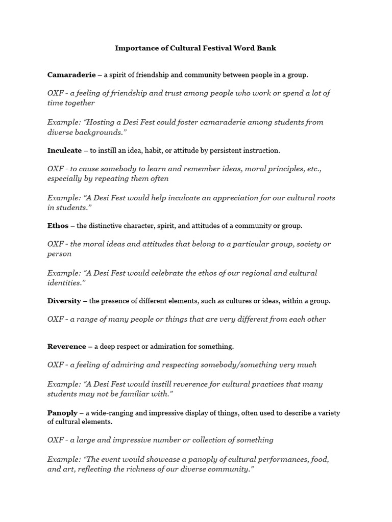 Significance of Cultural Festivals | PDF