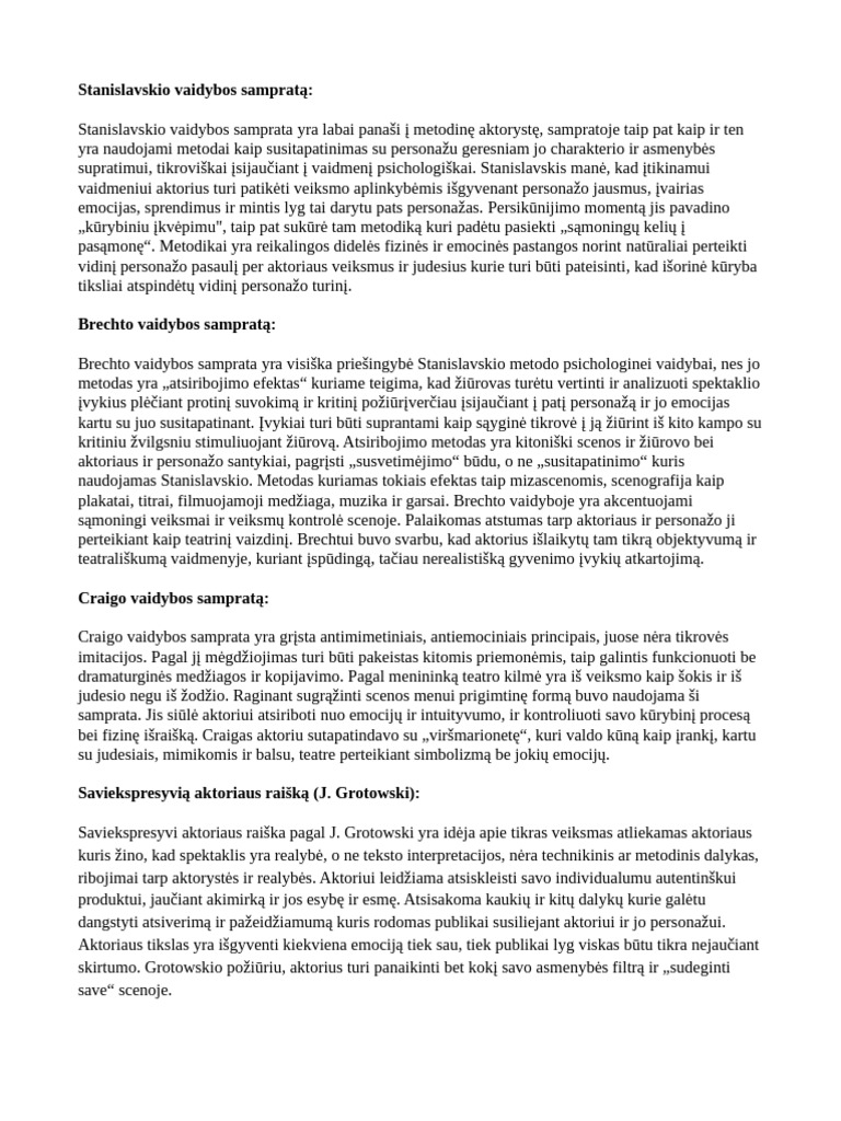 Teatrologija Vaidyba | PDF