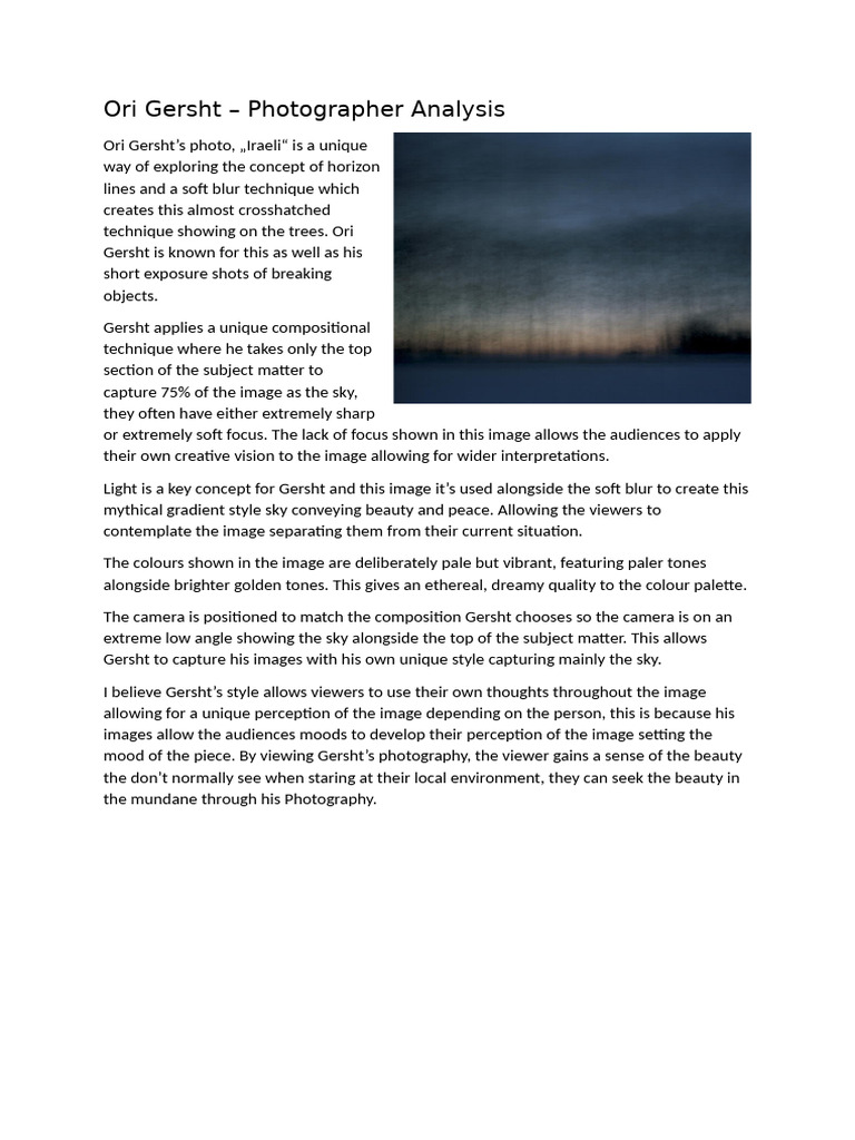 Ori Gersht - Photographer Analysis | PDF