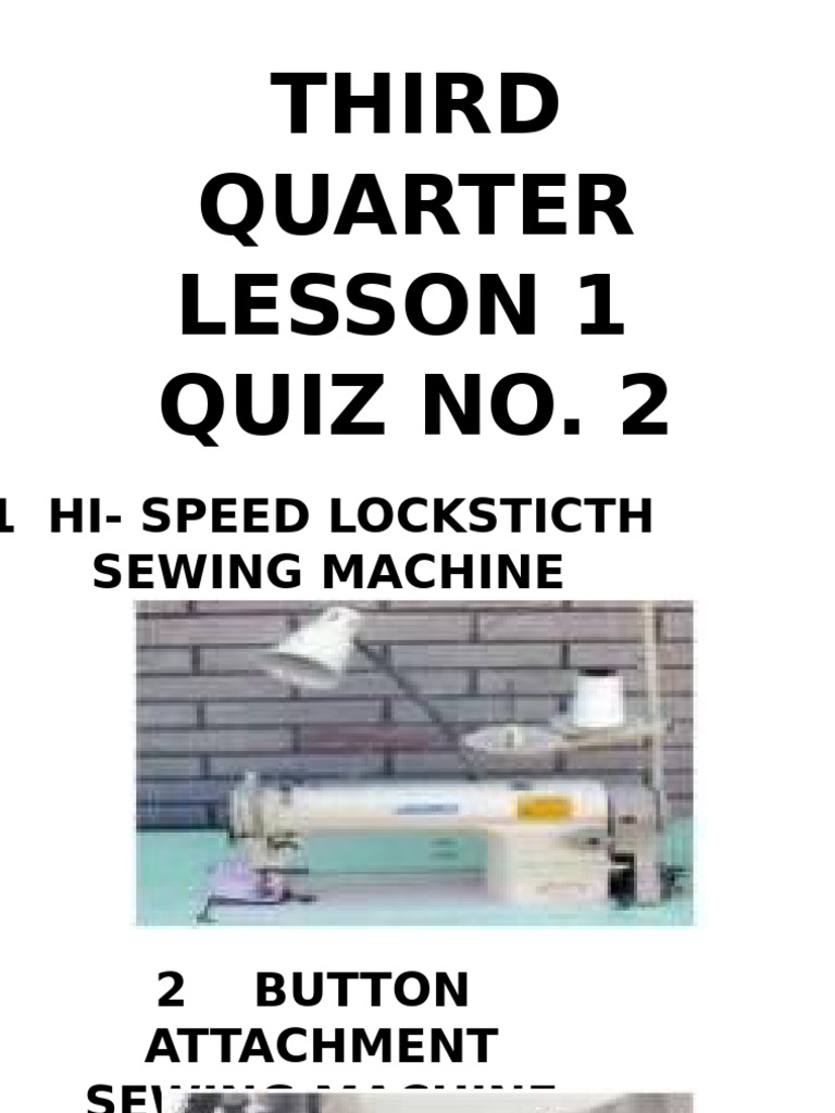 Sewing Equipment Quiz Guide | PDF
