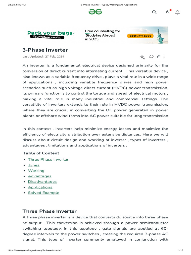 Three-Phase Inverter: Types & Functionality | PDF | Power Inverter ...