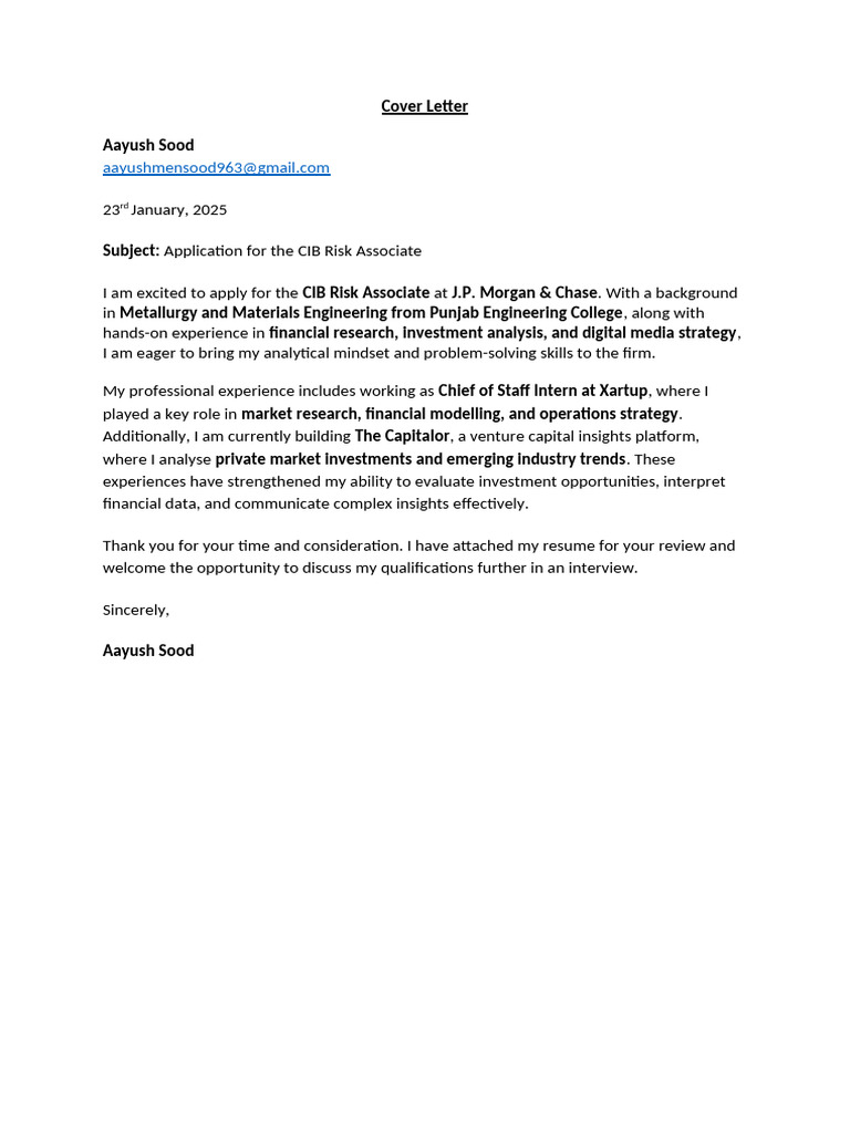 Cover Letter JP | PDF