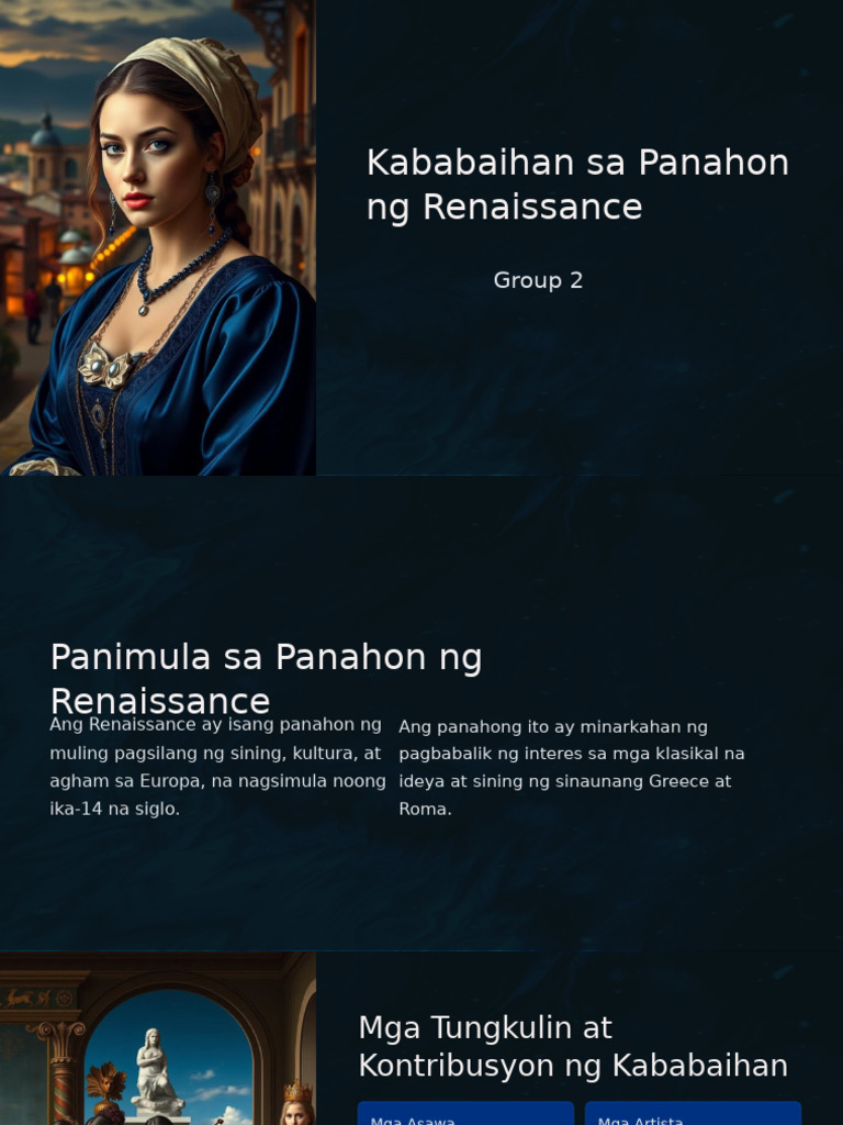 Kababaihan Sa Panahon NG Renaissance 1.Pptx 20250116 200347 0000 | PDF