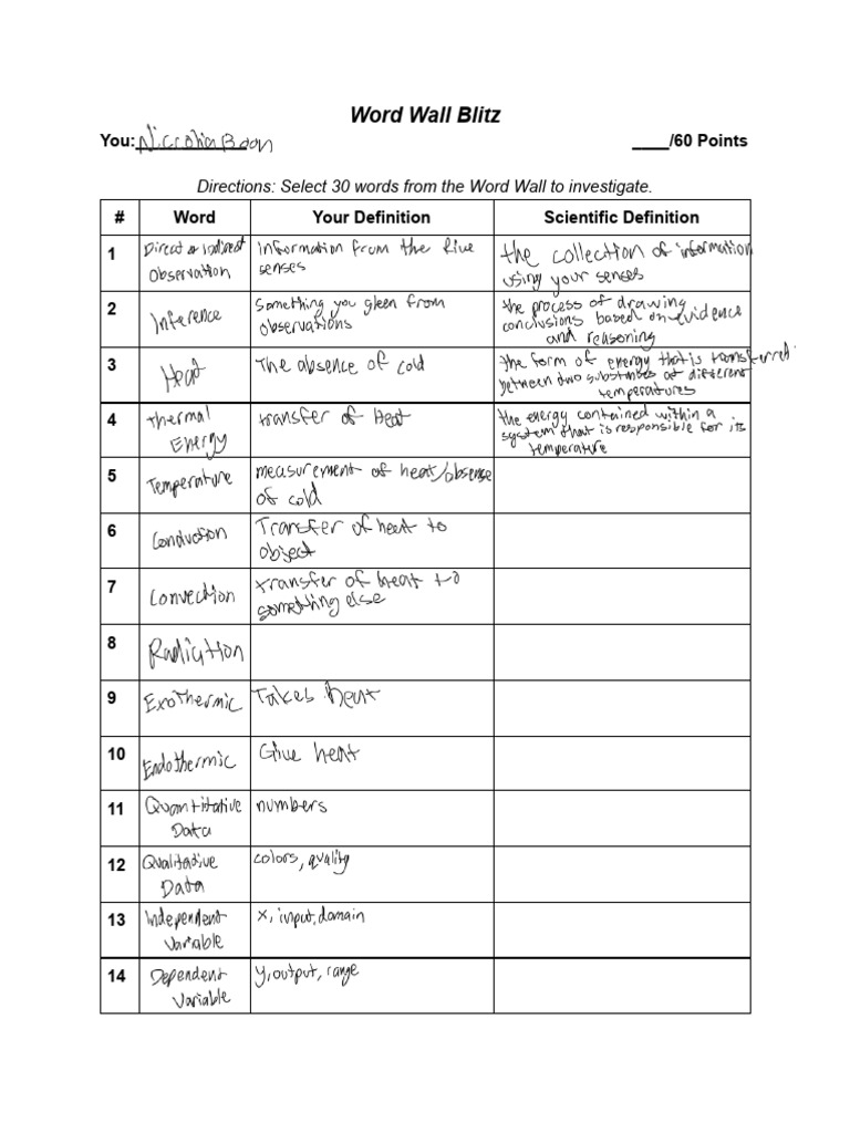 Word Wall Blitz | PDF