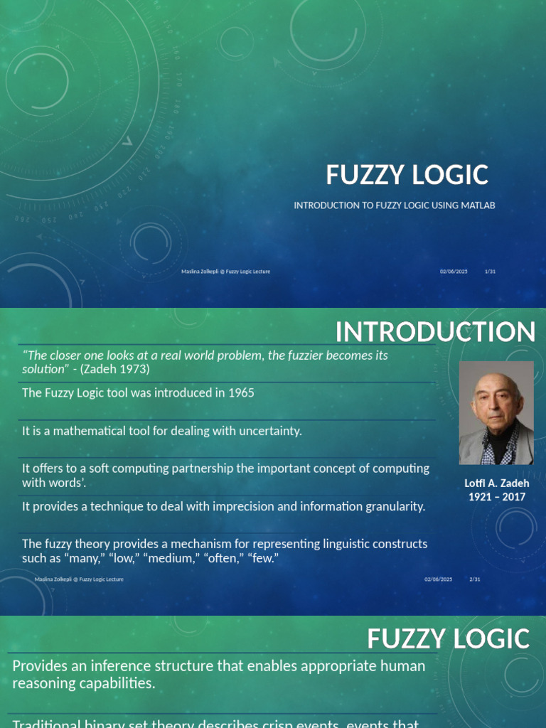 Chapter 4 - Fuzzy Logic Lecture | PDF | Fuzzy Logic | Intersection (Set Theory)