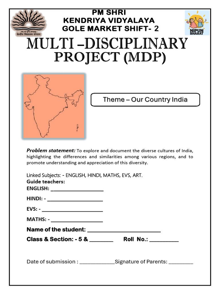 MDP Project - Class 5 (Our Country - India) - 2 | PDF
