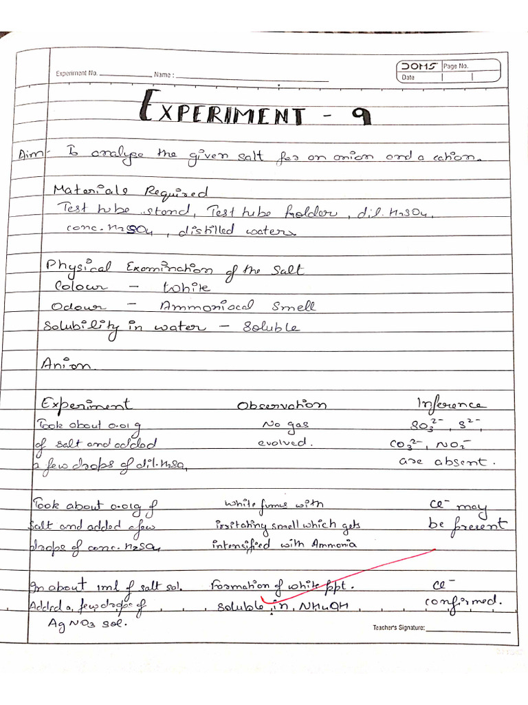 Experiment 9 Chemistry Pdf