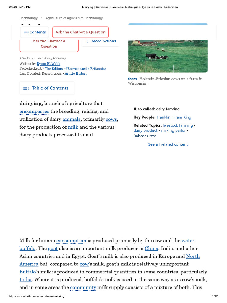 Understanding Dairying: Definition & Practices | PDF | Milk | Dairy Cattle