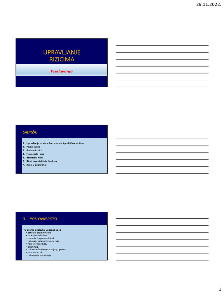 Upravljanje rizicima_3 dio | PDF