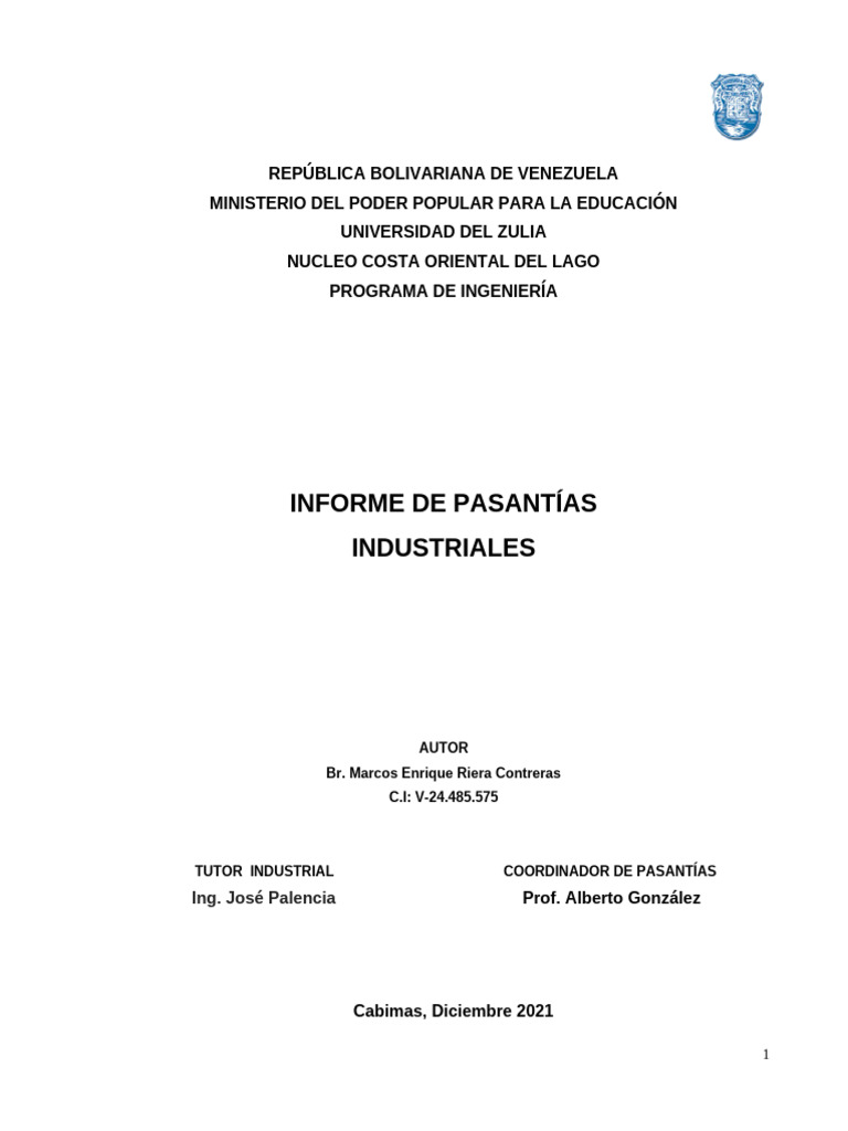 Informe de Pasantias Naviera Occidental, S.A Marcos Riera (3) | PDF ...