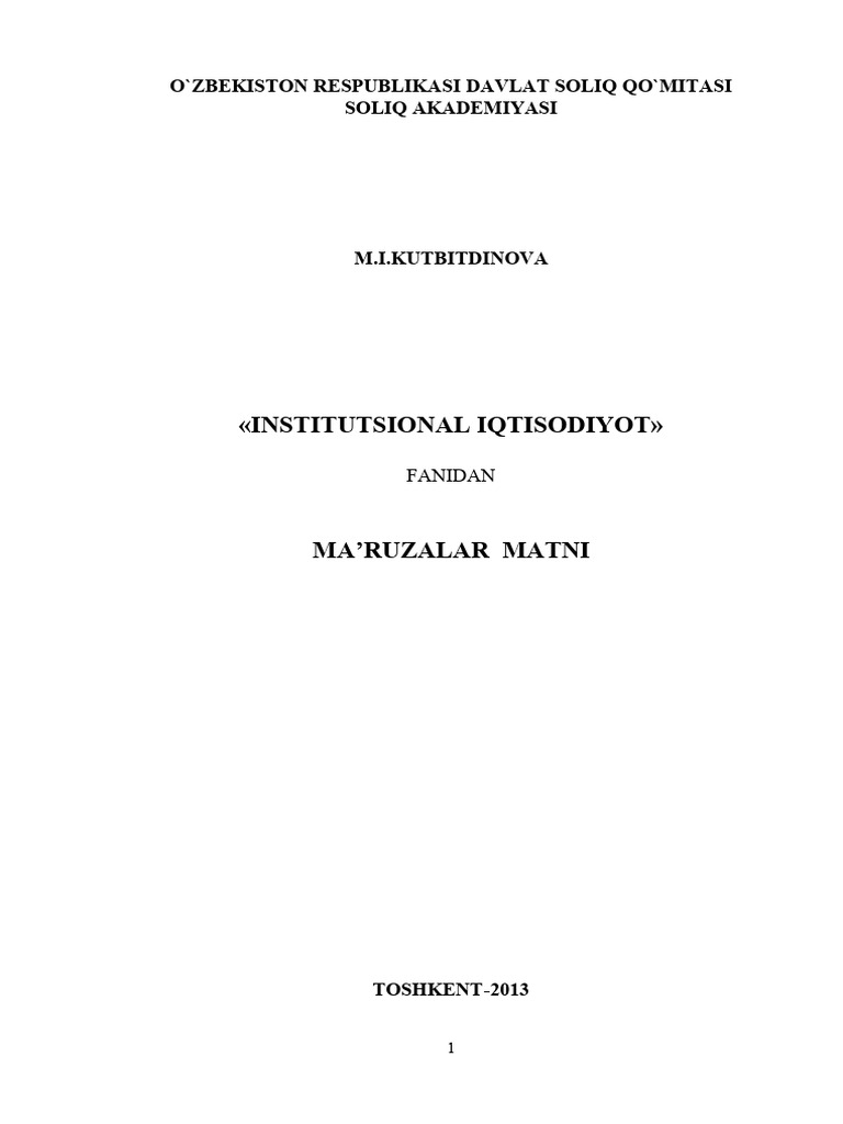 NamDU ARM 4695 Nstitutsional - Iqtisodiyot | PDF