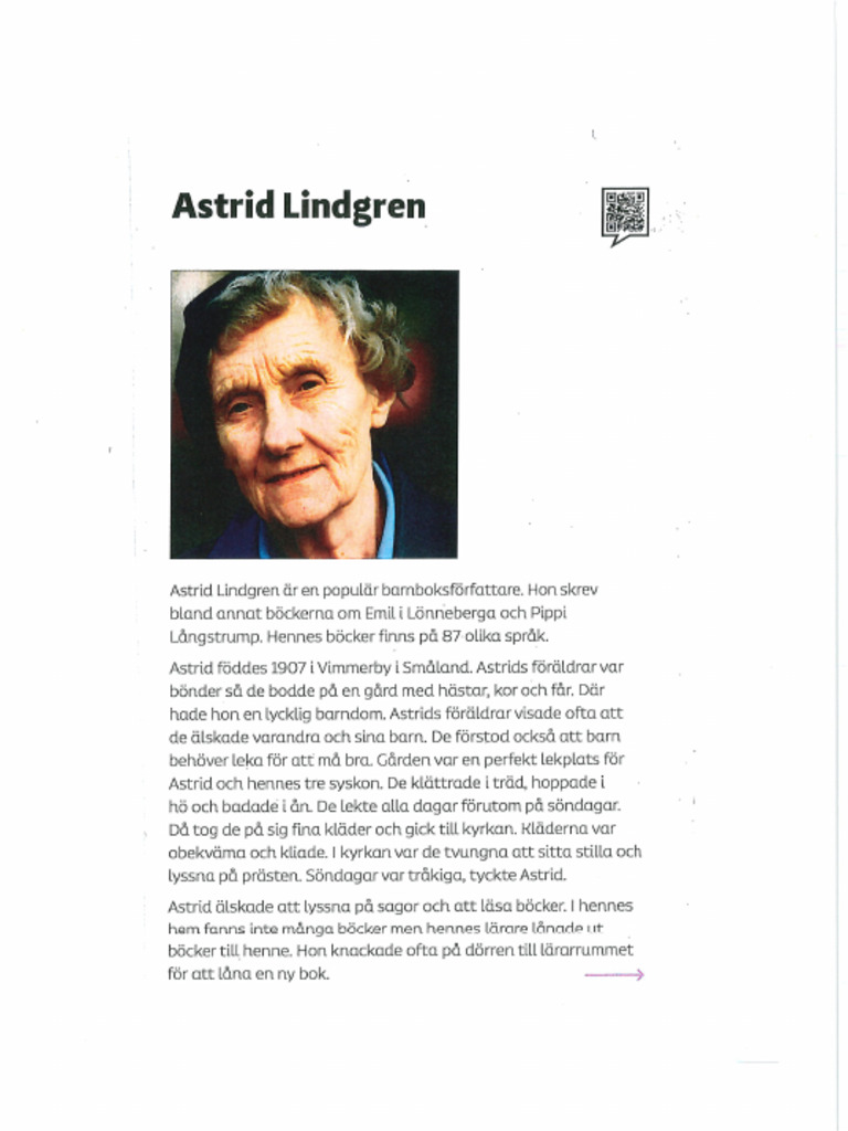 Astrid Lindgren Text | PDF