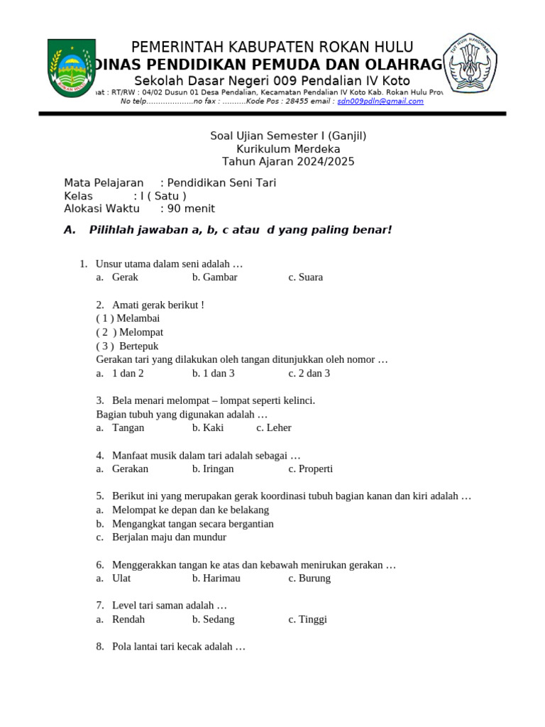 Soal SMTR 1 2024 | PDF