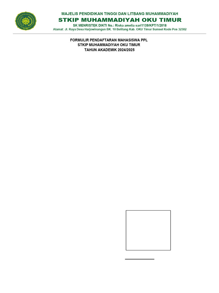 Formulir Pendaftaran KKN Densi | PDF