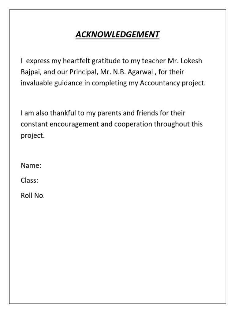 Acknowledgement Accountancy | PDF