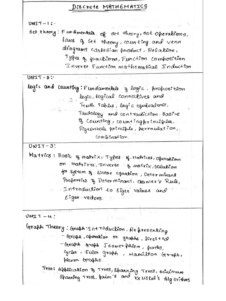 Discrete Mathematics 1st SEMESTER BCA SEP | PDF