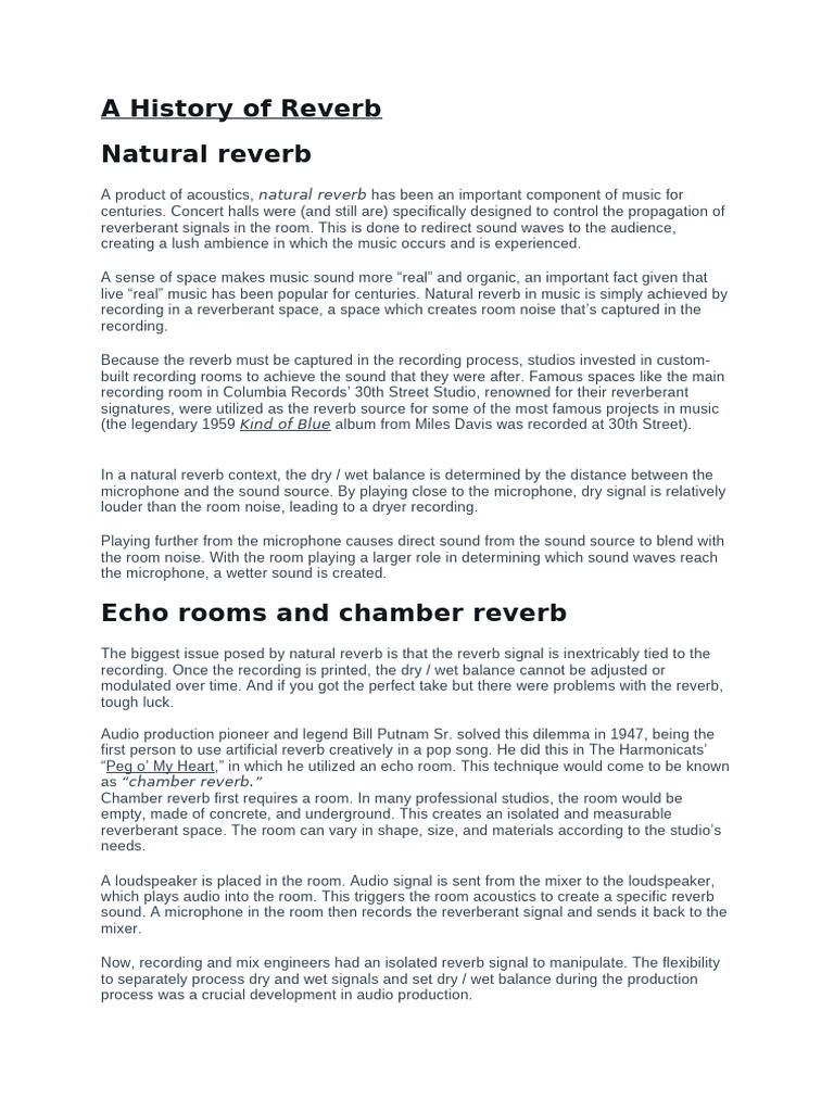A History of Reverb | PDF | Sound | Acoustics
