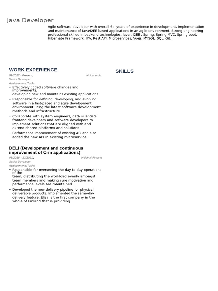 Java Developer | PDF